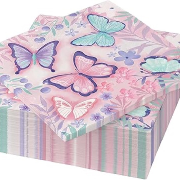 Party Supplies | Paper Dinner Napkins For Spring Summer Butterfly ...